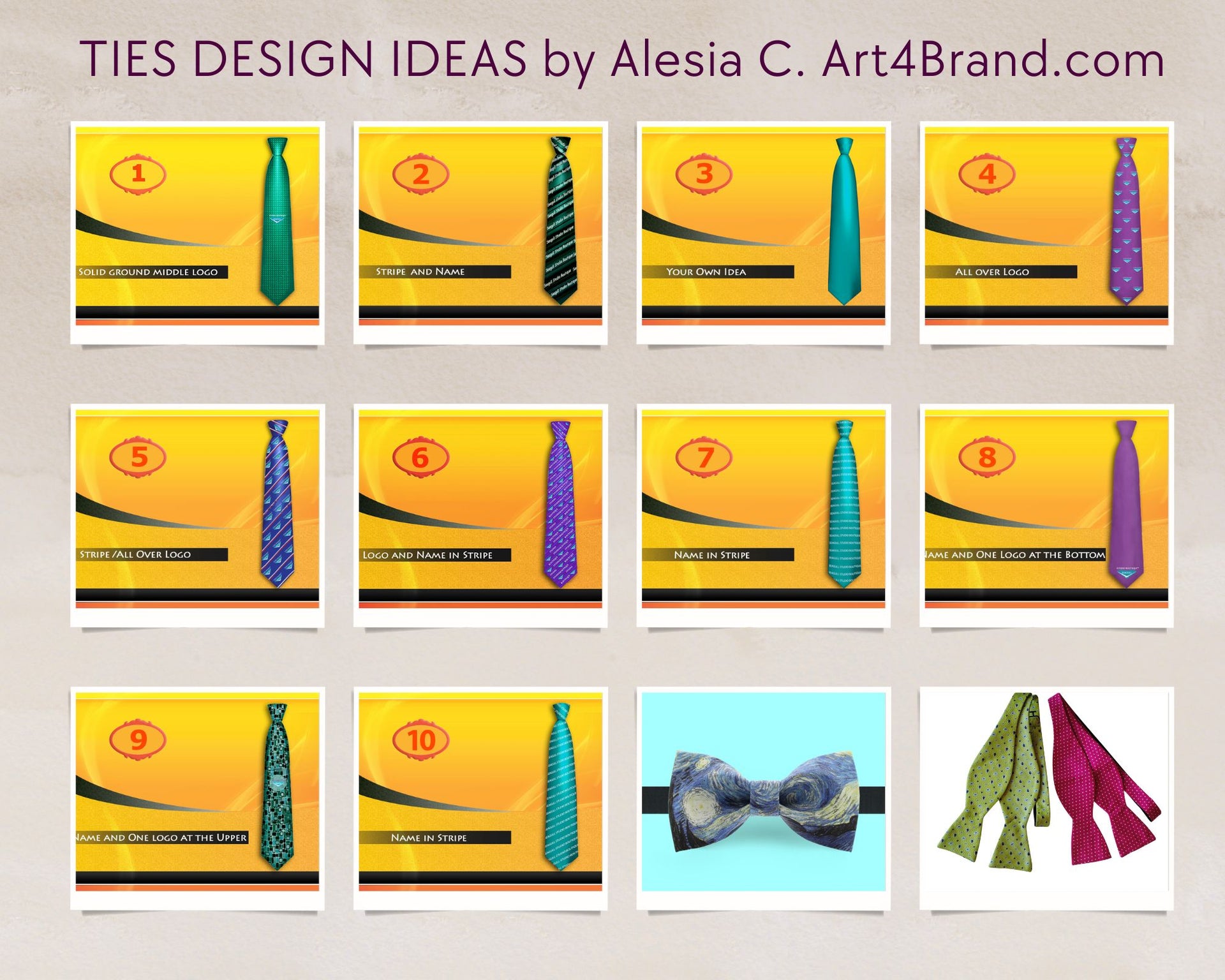 Custom Printed 100% Silk Neckties and Bow Ties – art4brand